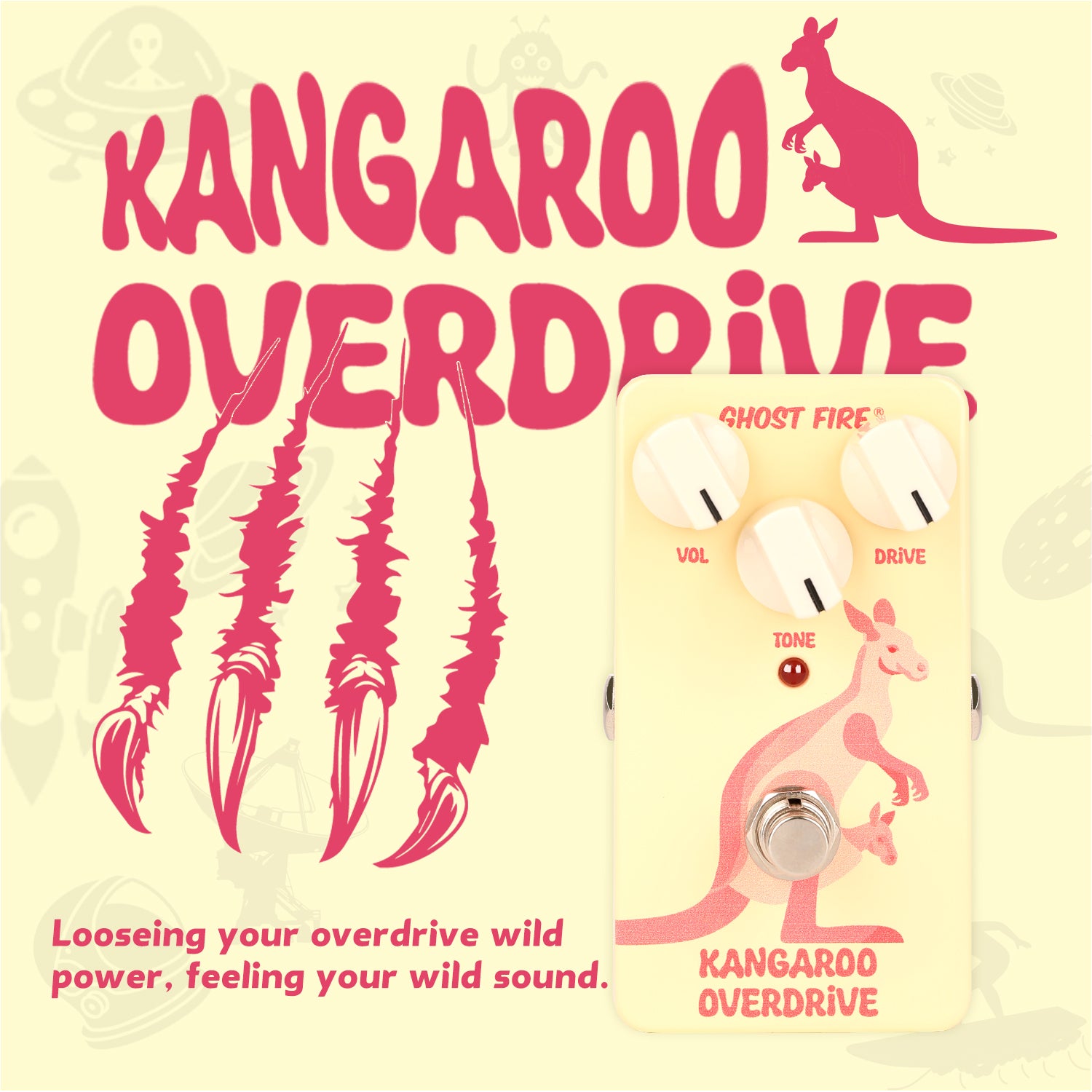 GHOSTFIRE Kangaroo Overdrive Guitar Effect Pedal for Electric Guitar ...