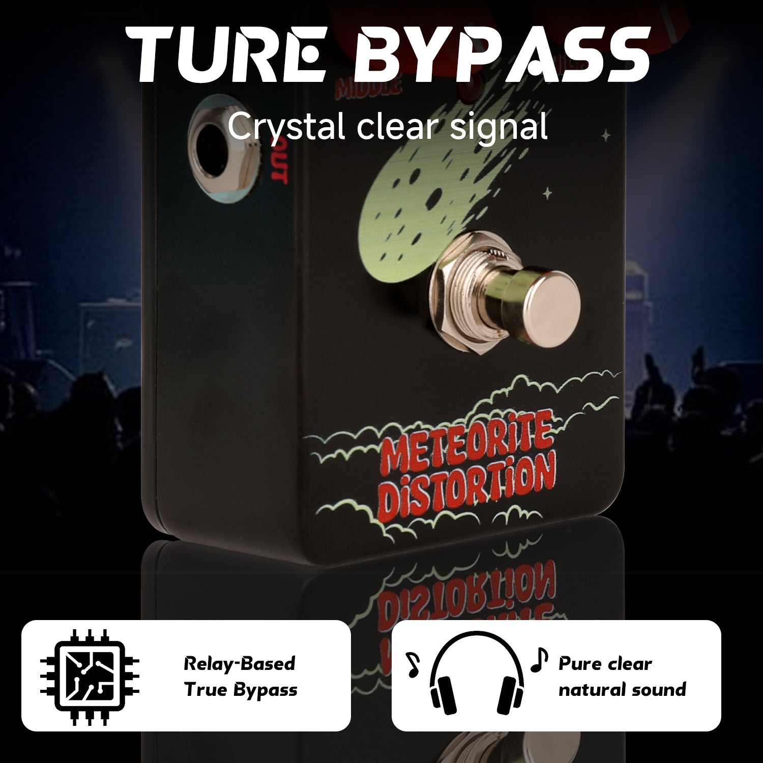 GHOSTFIRE Meteorite Distortion Guitar Effect Pedal - High Gain, Warm T ...