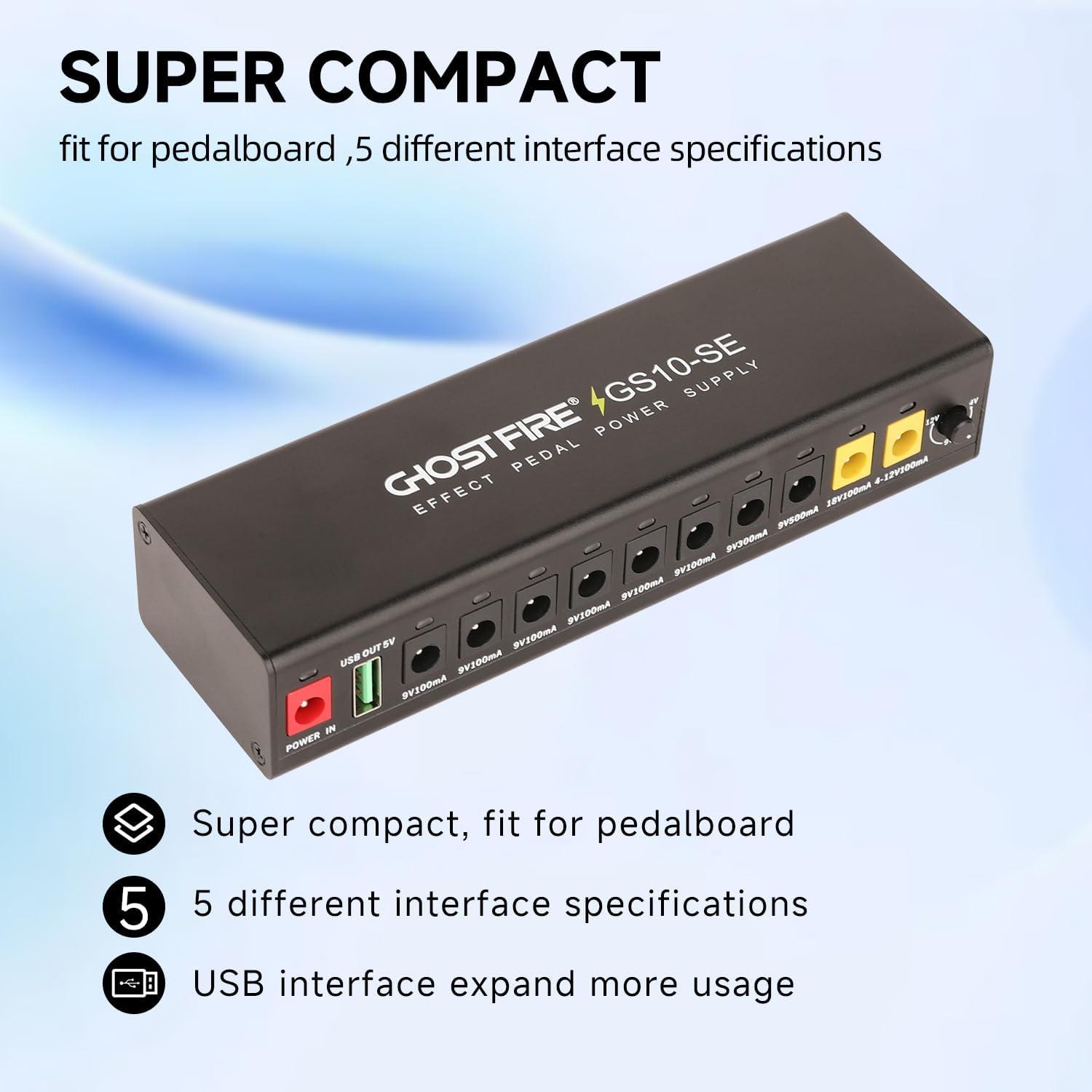 GHOSTFIRE Effect Pedal POWER SUPPLY Designed for each pedal - Thin and ...