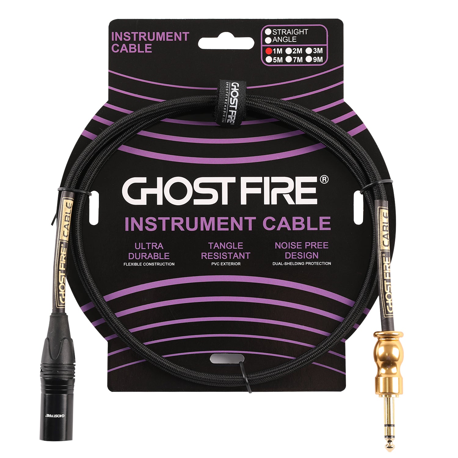 GHOST FIRE High Performance microphone Cable (3.3 feet-(1/4" TRS-to-XL ...
